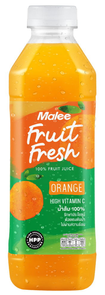 น้ำส้มผสมเนื้อส้ม 100%